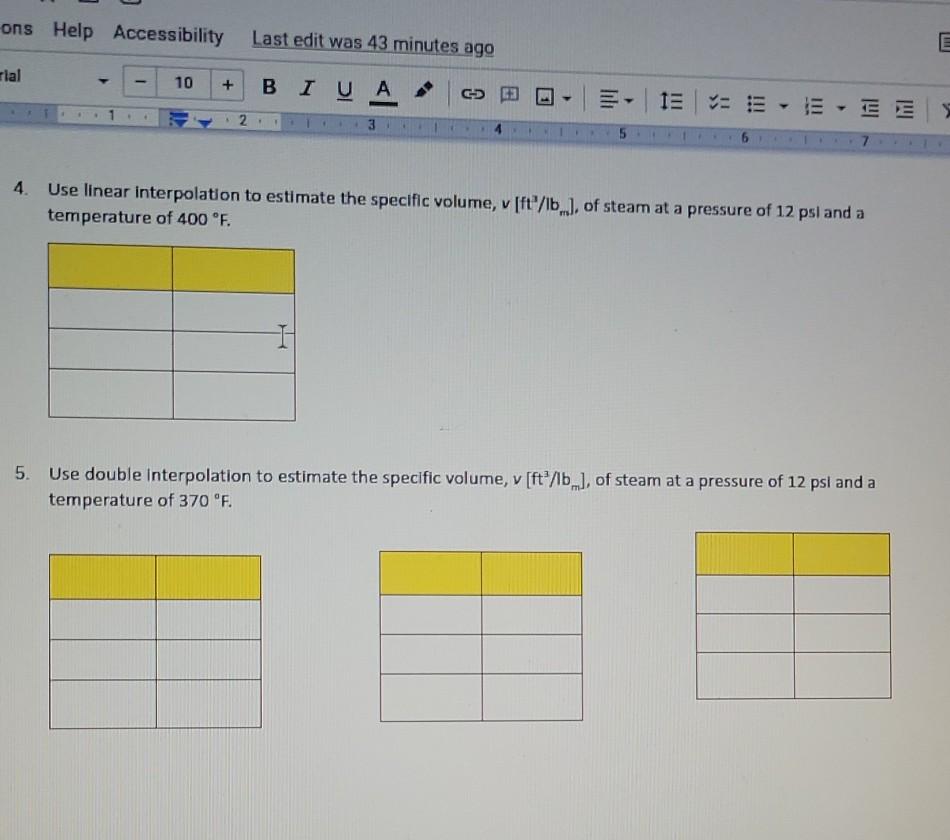 Solved 1- in li 3 5 1. Use linear Interpolation to estimate | Chegg.com
