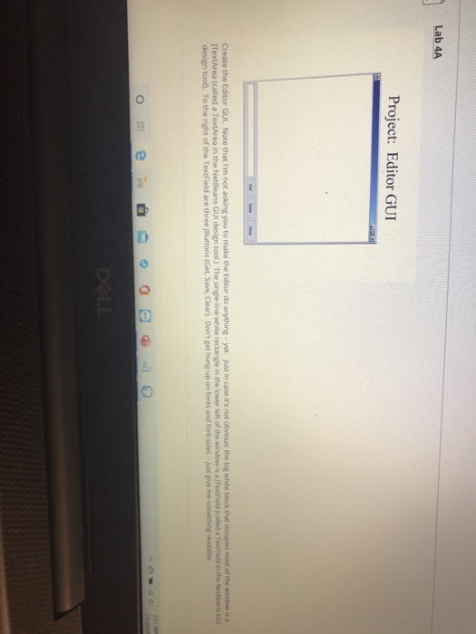 Solved Lab 4A Project: Editor GUI Create the Editor GUL Note | Chegg.com