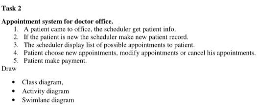 Solved Appointment system for doctor office. 1. A patient | Chegg.com