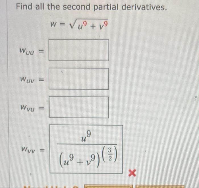 Solved Find All The Second Partial Derivatives