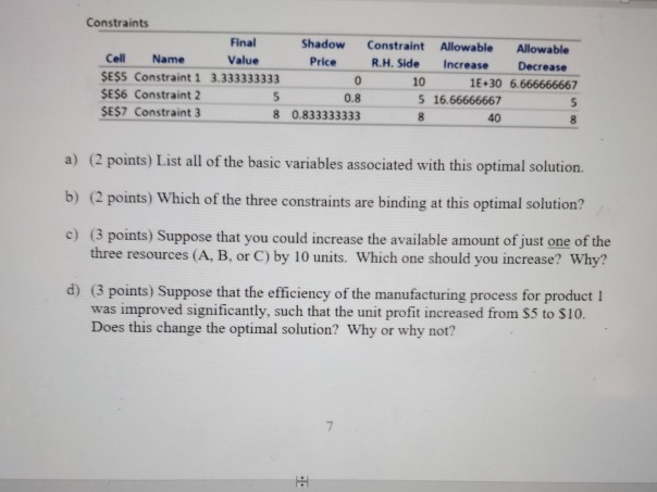 Solved 6) (10 points total) Consider the following linear | Chegg.com