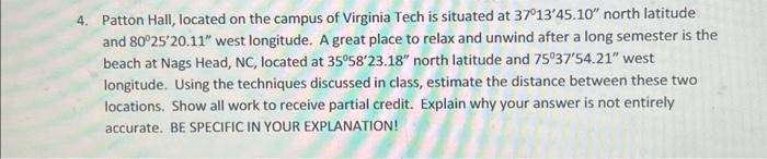 Solved 4. Patton Hall, located on the campus of Virginia | Chegg.com