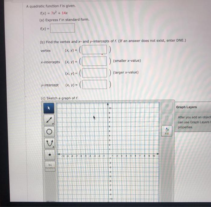 Solved A quadratic function fis given f(x) = 7x2 + 14x (a) | Chegg.com