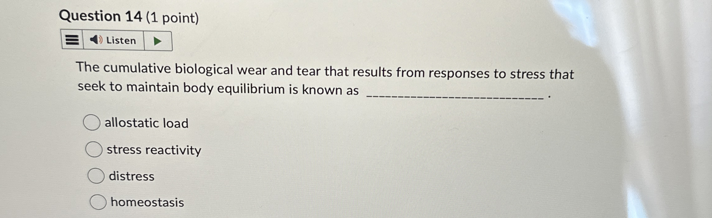 Solved Question 14 (1 ﻿point)The cumulative biological wear | Chegg.com
