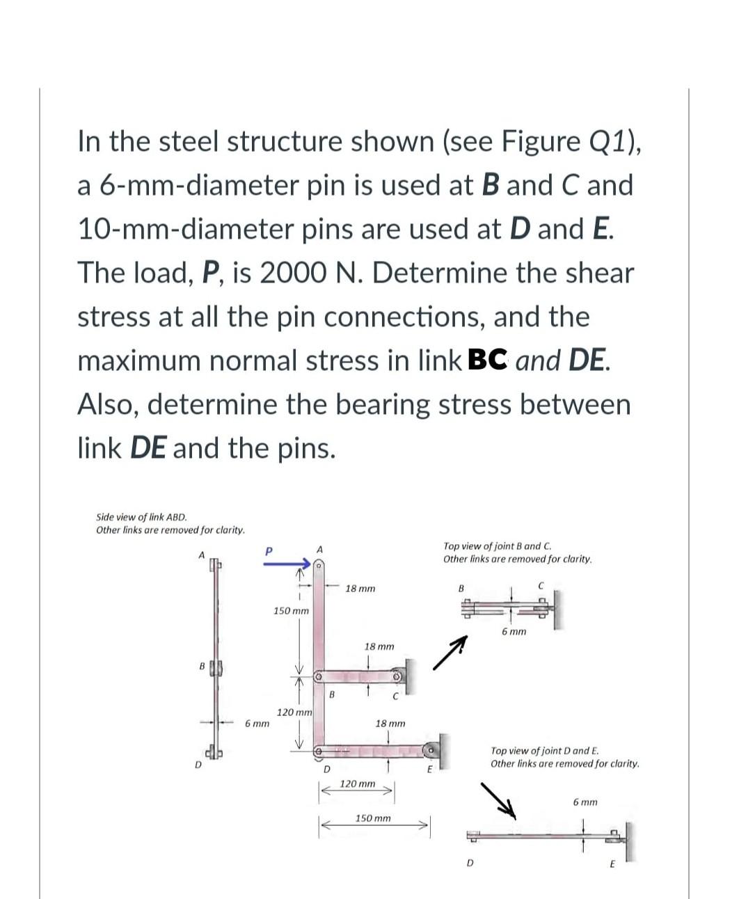 Solved you don't need to include pin A in the shear stress | Chegg.com
