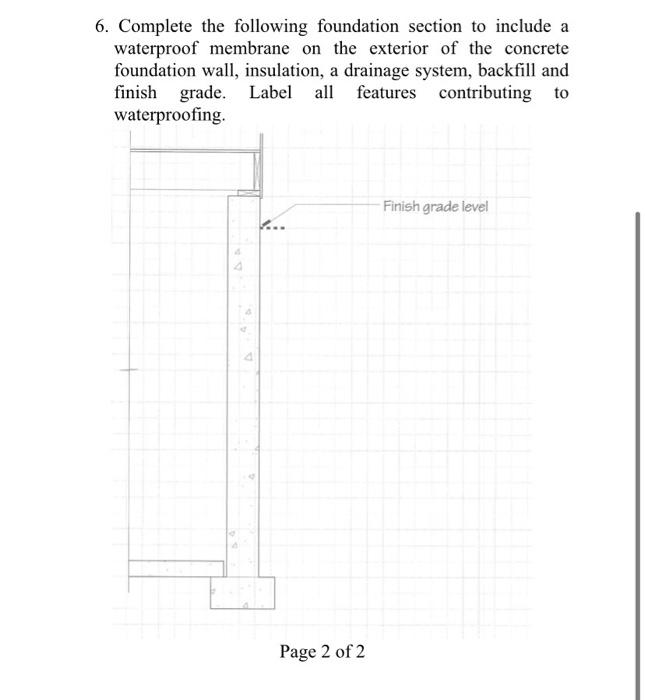 Solved 6. Complete the following foundation section to | Chegg.com
