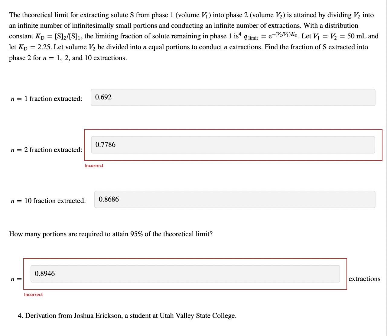 Solved The theoretical limit for extracting solute S ﻿from | Chegg.com