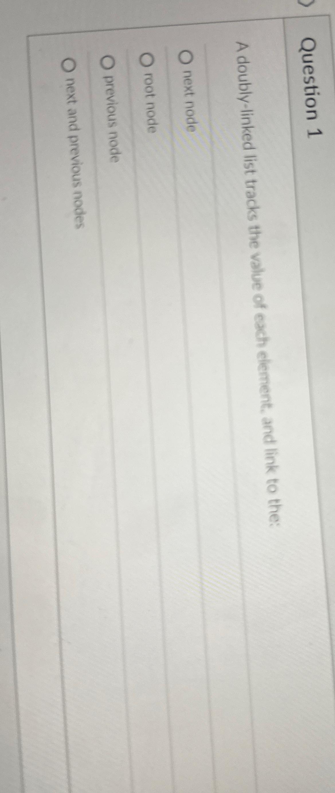 Solved Question 1A doubly-linked list tracks the value of | Chegg.com
