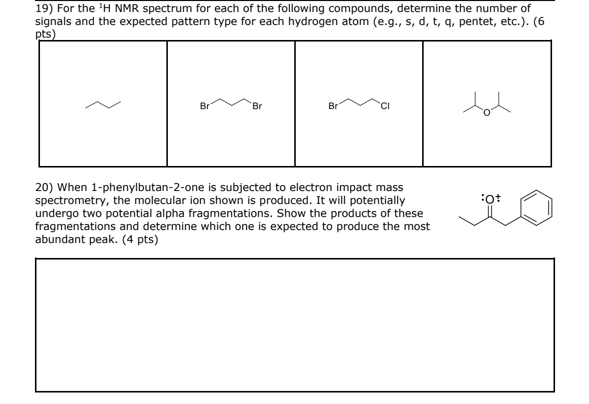 Solved For the 1H ﻿NMR spectrum for each of the following | Chegg.com