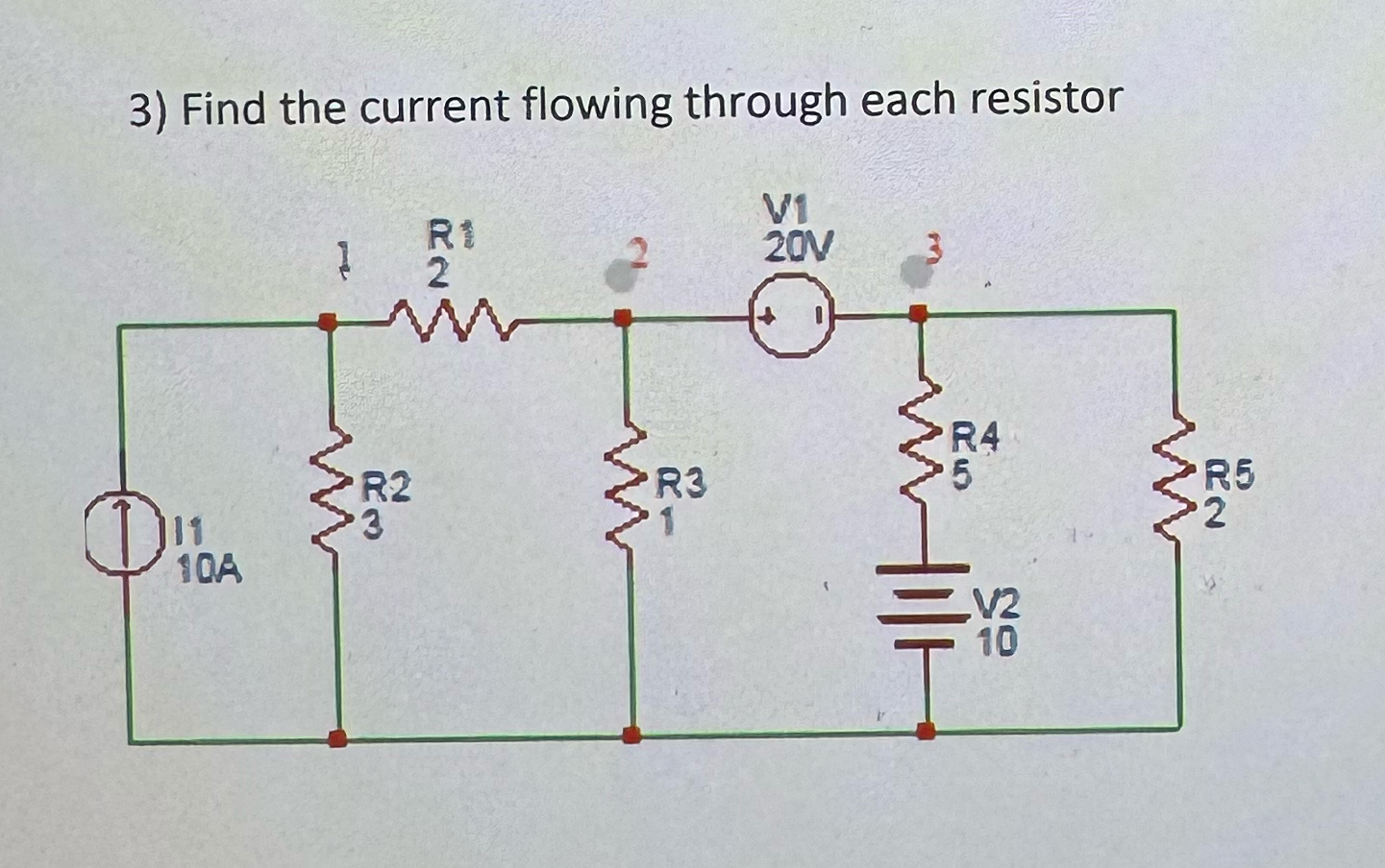 Solved Find the current flowing through each resistor | Chegg.com