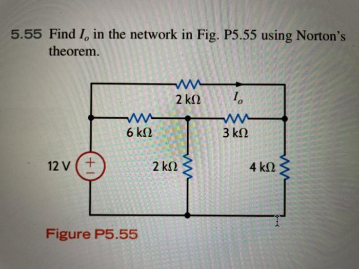 Solved 5.55 Find I, in the network in Fig. P5.55 using | Chegg.com