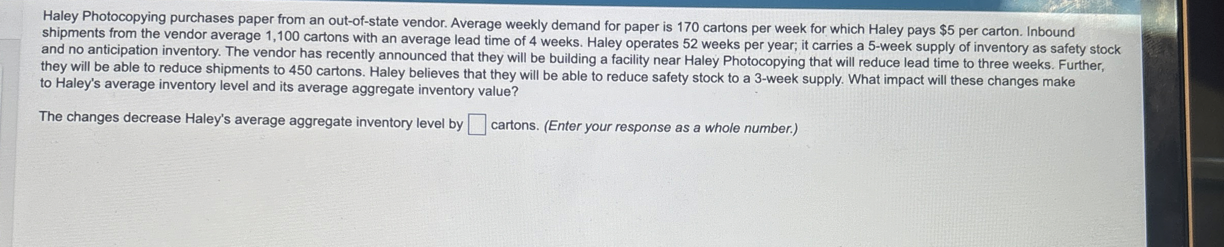 Solved Haley Photocopying purchases paper from an | Chegg.com