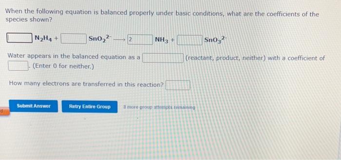 Solved When the following equation is balanced properly | Chegg.com