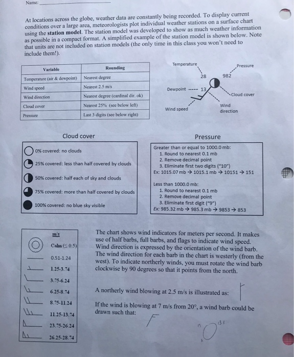 Lab 9 Weather Map Analysis Answers - United States Map