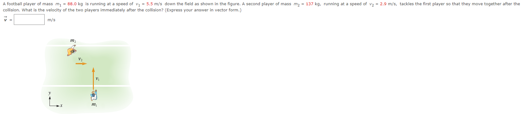 Solved collision. What is the velocity of the two players | Chegg.com
