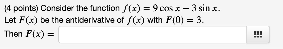Solved (4 points) Consider the function | Chegg.com Solved (4 points) Consider the function | Chegg.com