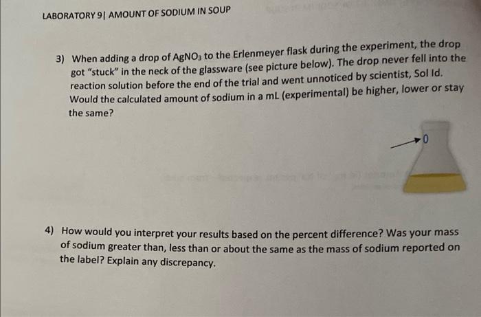 Solved 3) When adding a drop of AgNO3 to the Erlenmeyer | Chegg.com