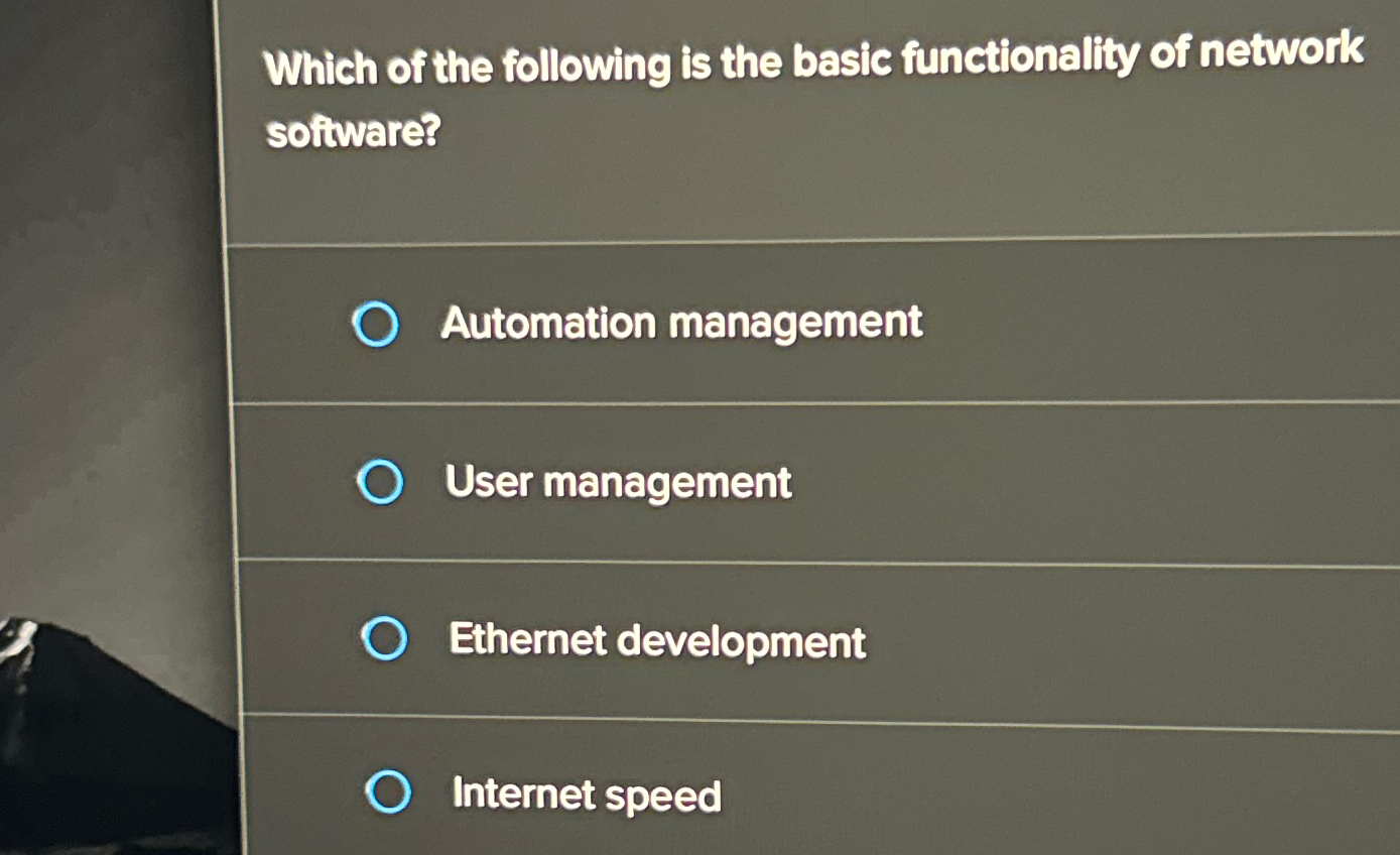Solved Which of the following is the basic functionality of | Chegg.com