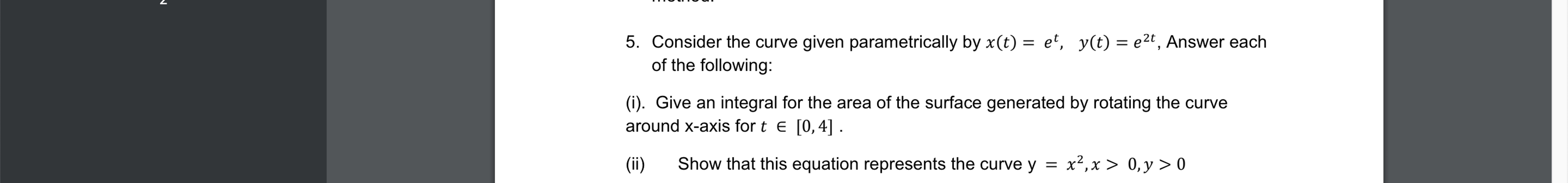 Solved Consider The Curve Given Parametrically By