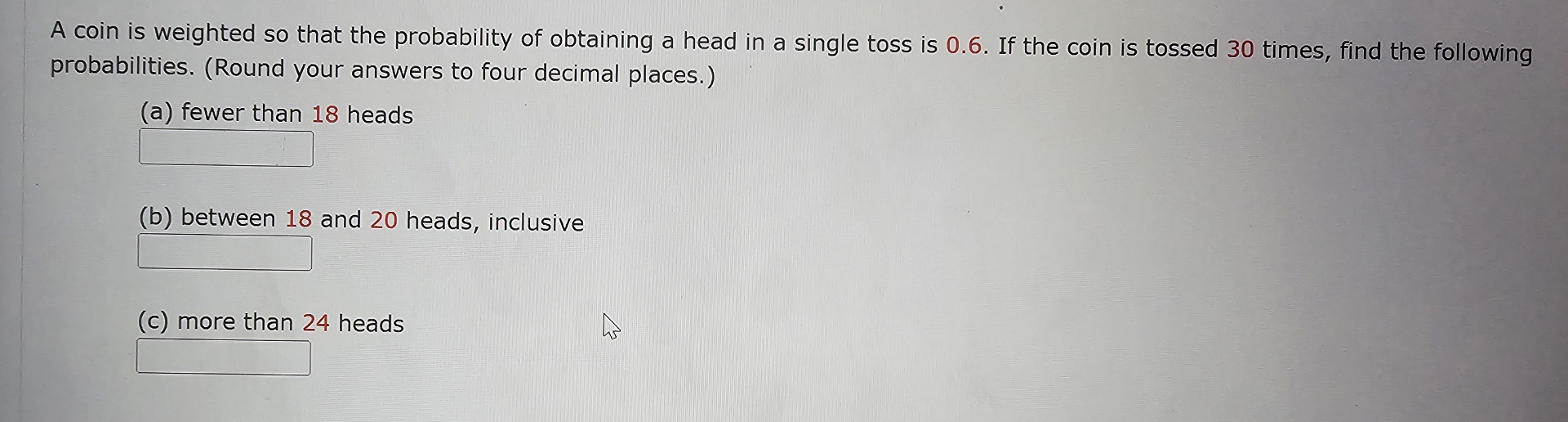 Solved A coin is weighted so that the probability of | Chegg.com