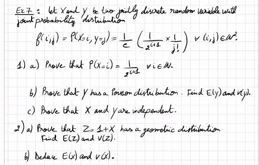 Solved Exz: let X and Y be two jointly discrete random | Chegg.com