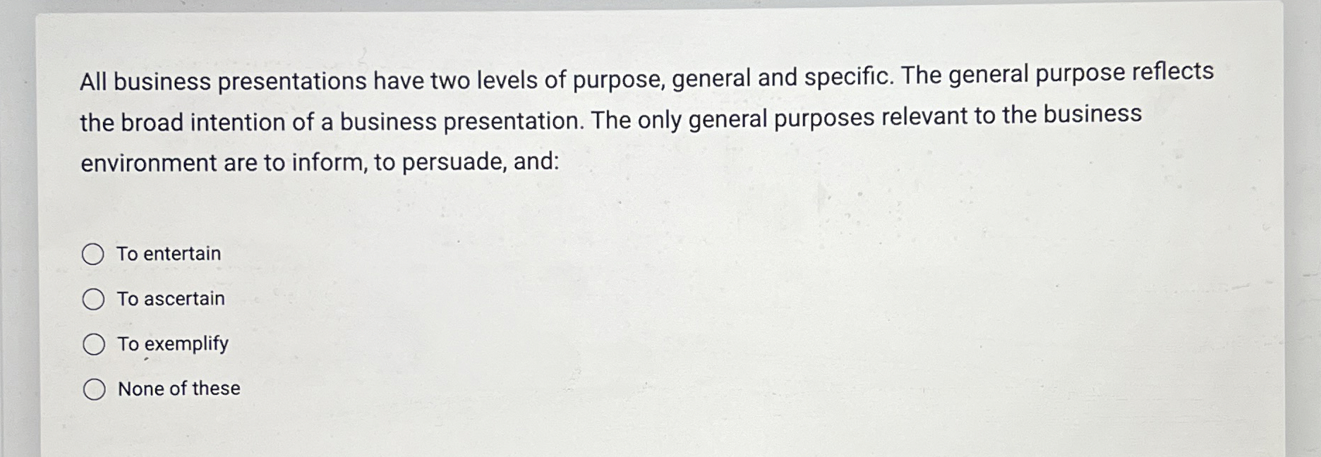 Solved All business presentations have two levels of | Chegg.com