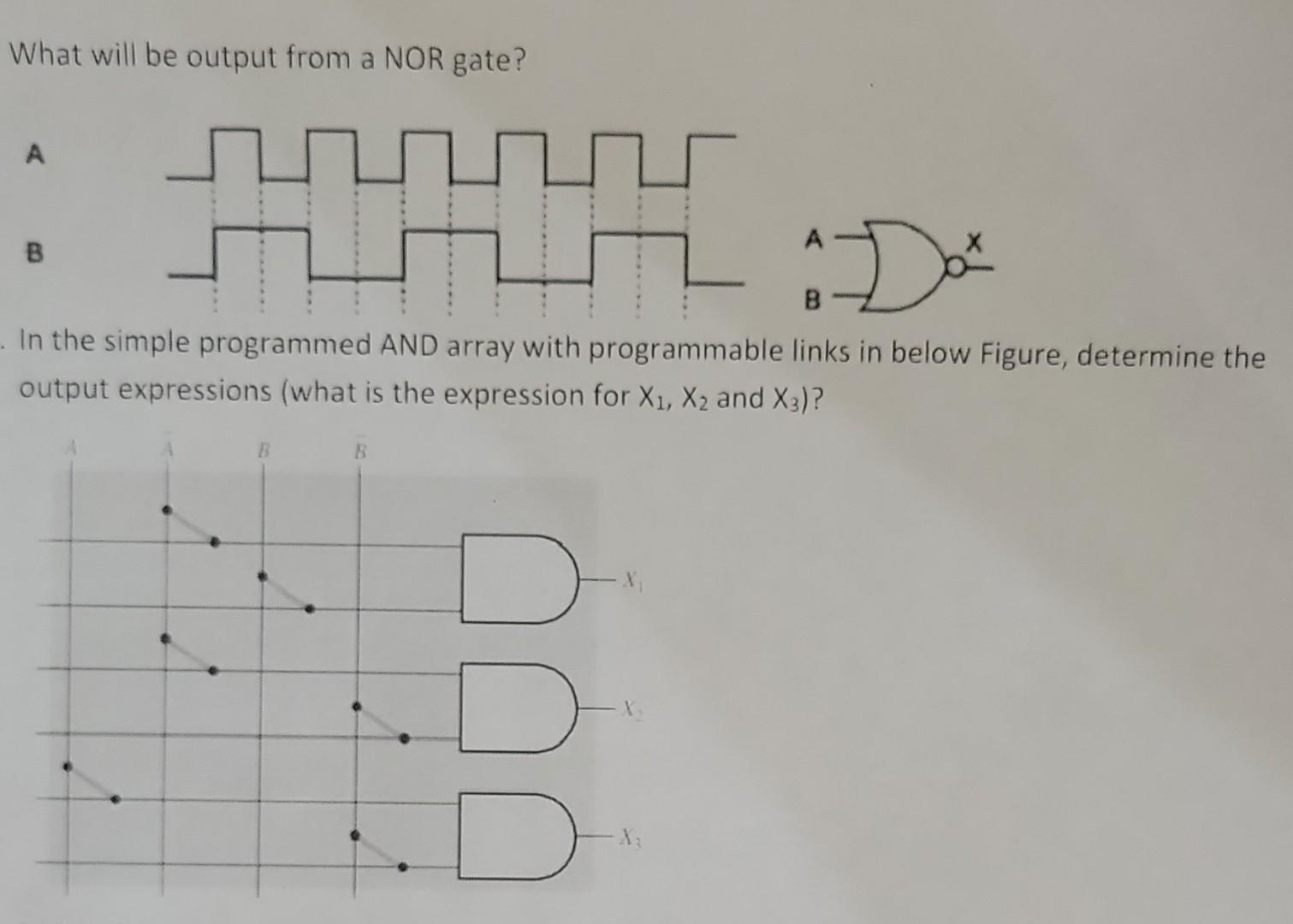 Solved What will be output from a NOR gate? A B In the | Chegg.com