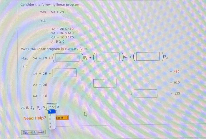 Solved Consider the following linear program: Max s.t. | Chegg.com