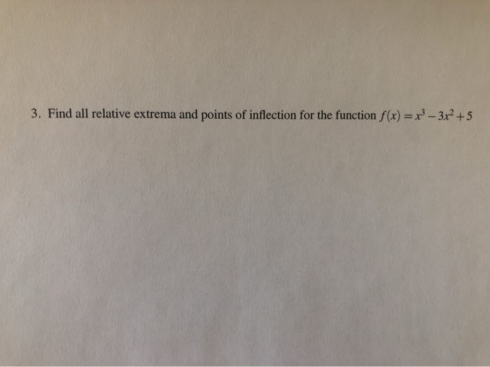 Solved Find all relative extrema and points of inflection | Chegg.com