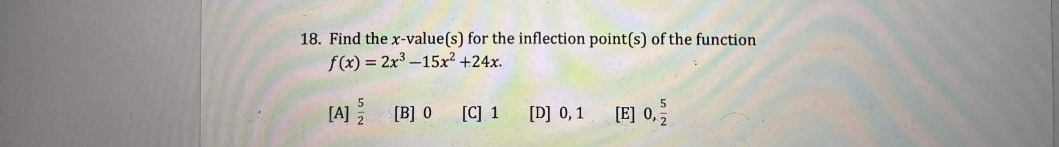 Solved Find the x-value(s) ﻿for the inflection point(s) ﻿of | Chegg.com