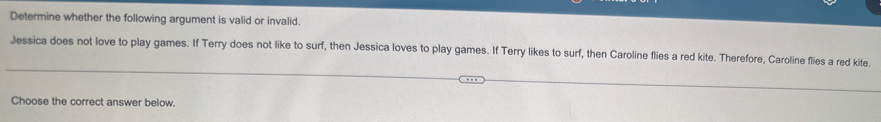 Determine whether the following argument is valid or | Chegg.com
