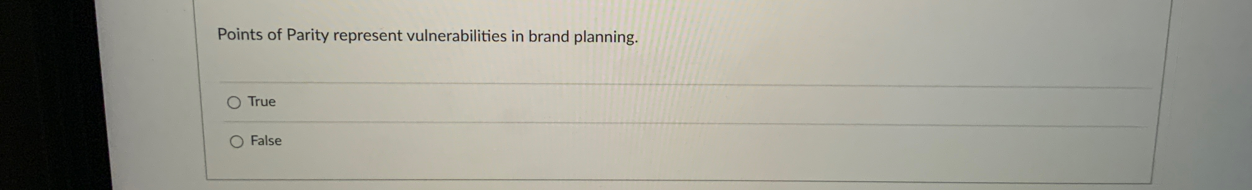 Solved Points of Parity represent vulnerabilities in brand | Chegg.com