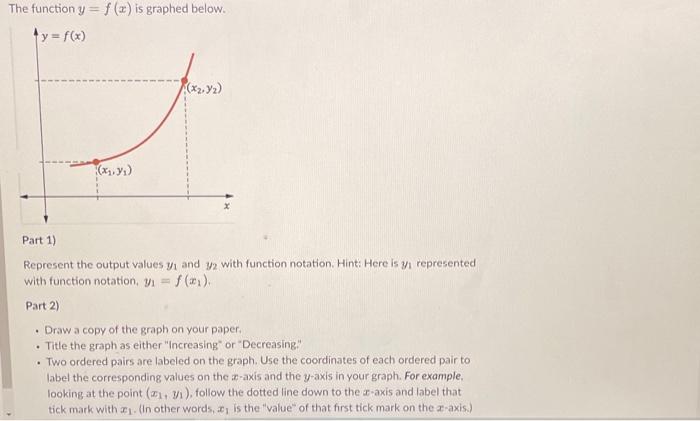 Solved The function y=f(x) is graphed below. Part 1) | Chegg.com
