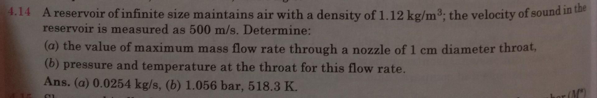 Solved 14 A reservoir of infinite size maintains air with a | Chegg.com