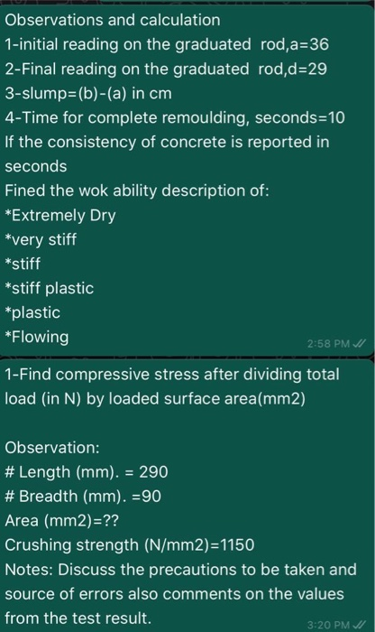 Solved Observations and calculation 1-initial reading on the | Chegg.com
