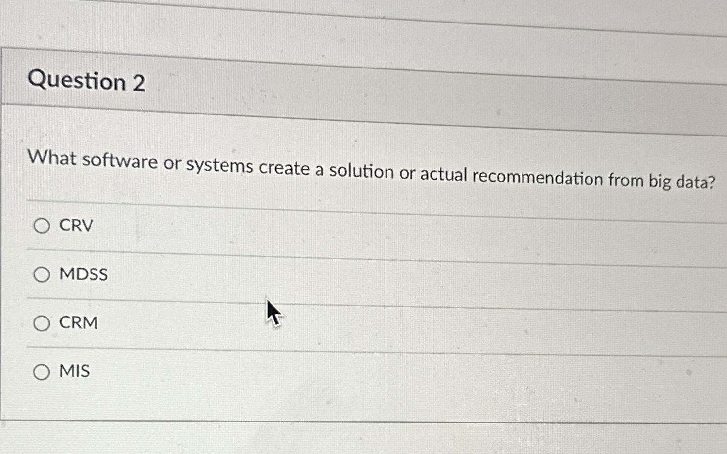 Solved Question 2What software or systems create a solution | Chegg.com