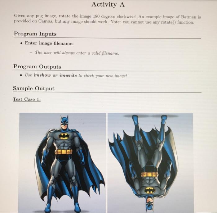 Solved Activity A Given Any Png Image Rotate The Image 180