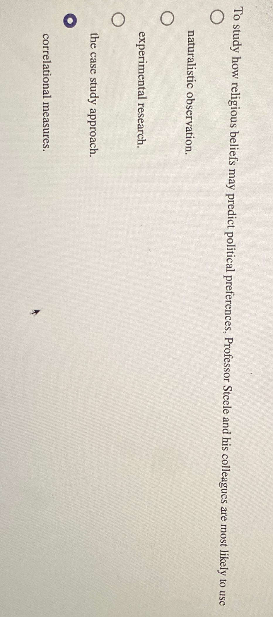 Solved To study how religious beliefs may predict political | Chegg.com