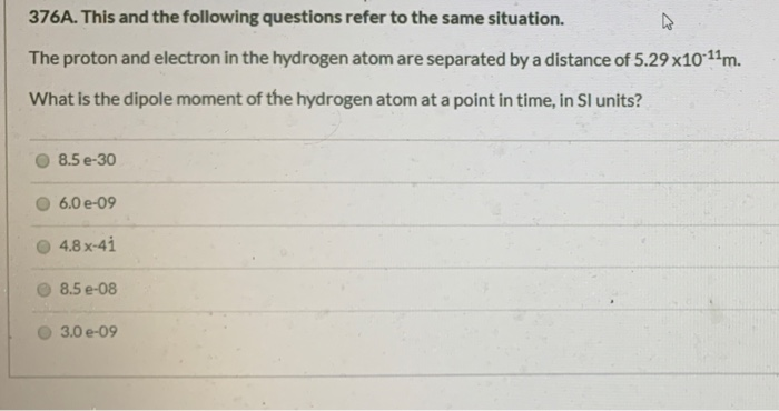 Solved 376A. This and the following questions refer to the | Chegg.com