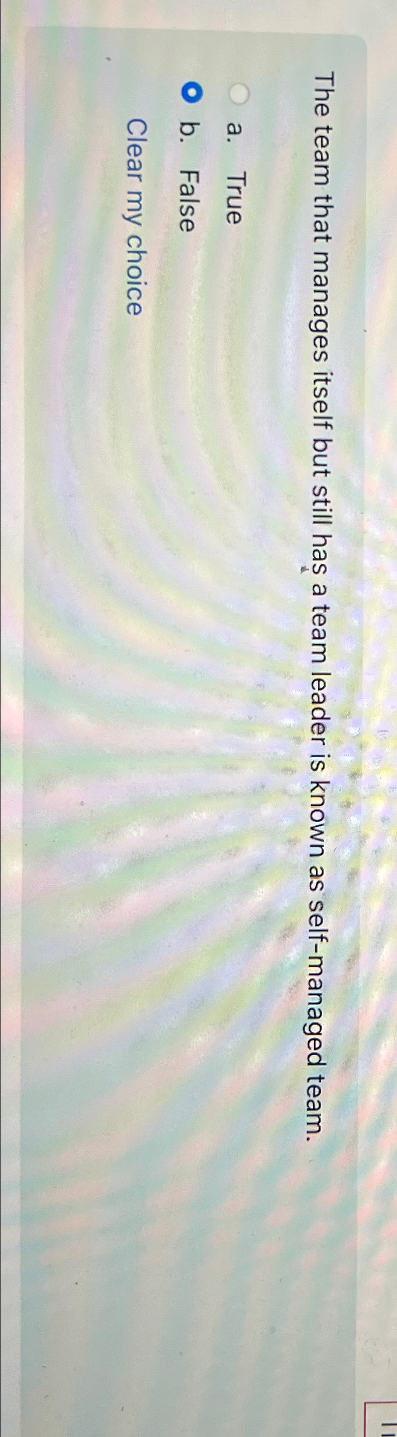 Solved The team that manages itself but still has a team | Chegg.com