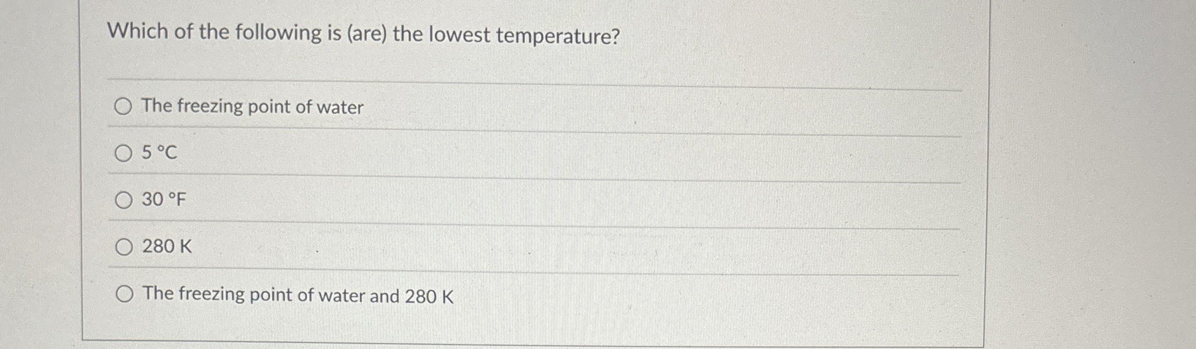 Solved Which of the following is (are) ﻿the lowest | Chegg.com