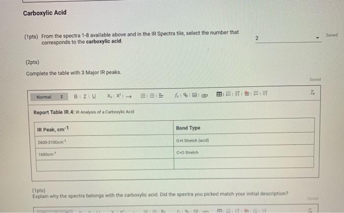 Solved Ketone (1pts) From the spectra 1-8 available above | Chegg.com