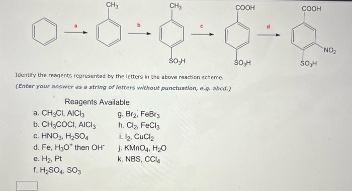Solved Identify the reagents represented by the letters in | Chegg.com