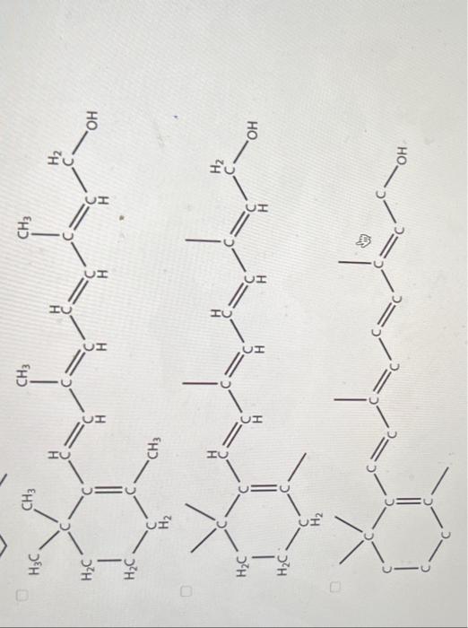 Solved Select the correct bond-line structures for vitamin A | Chegg.com