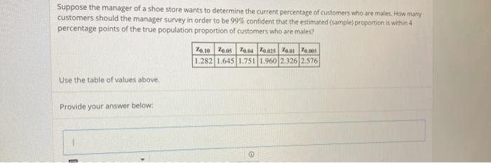 Solved Suppose The Manager Of A Shoe Store Wants To