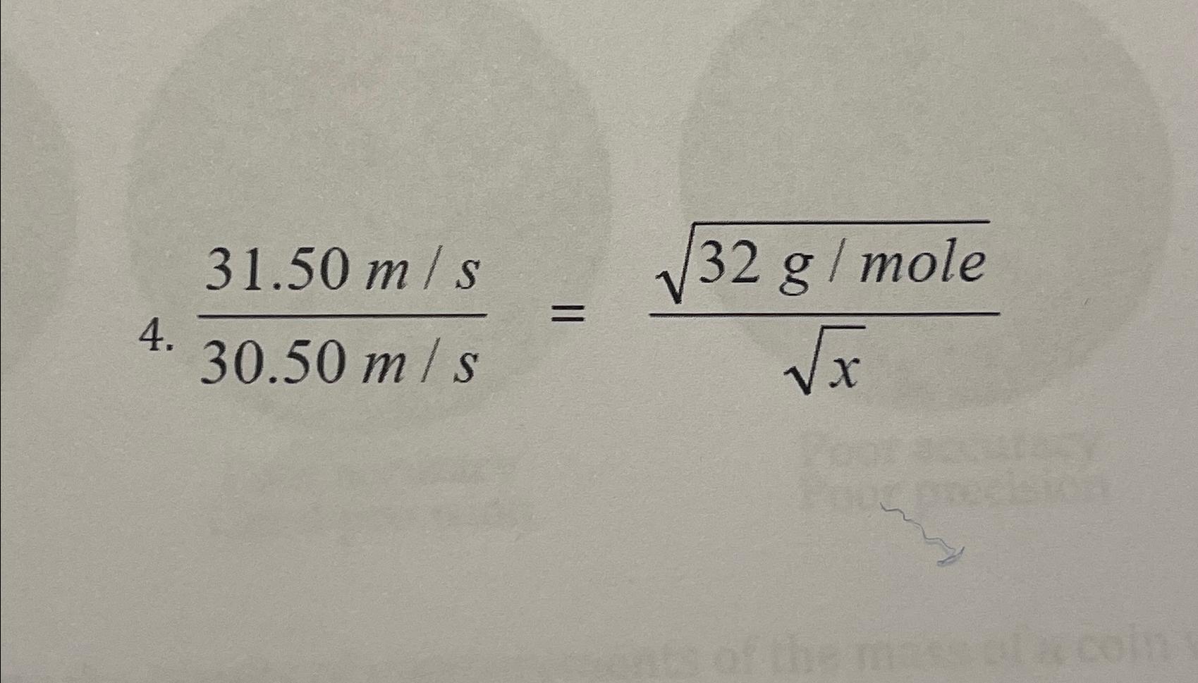 Solved 31.50ms30.50ms=32gmole2x2 | Chegg.com