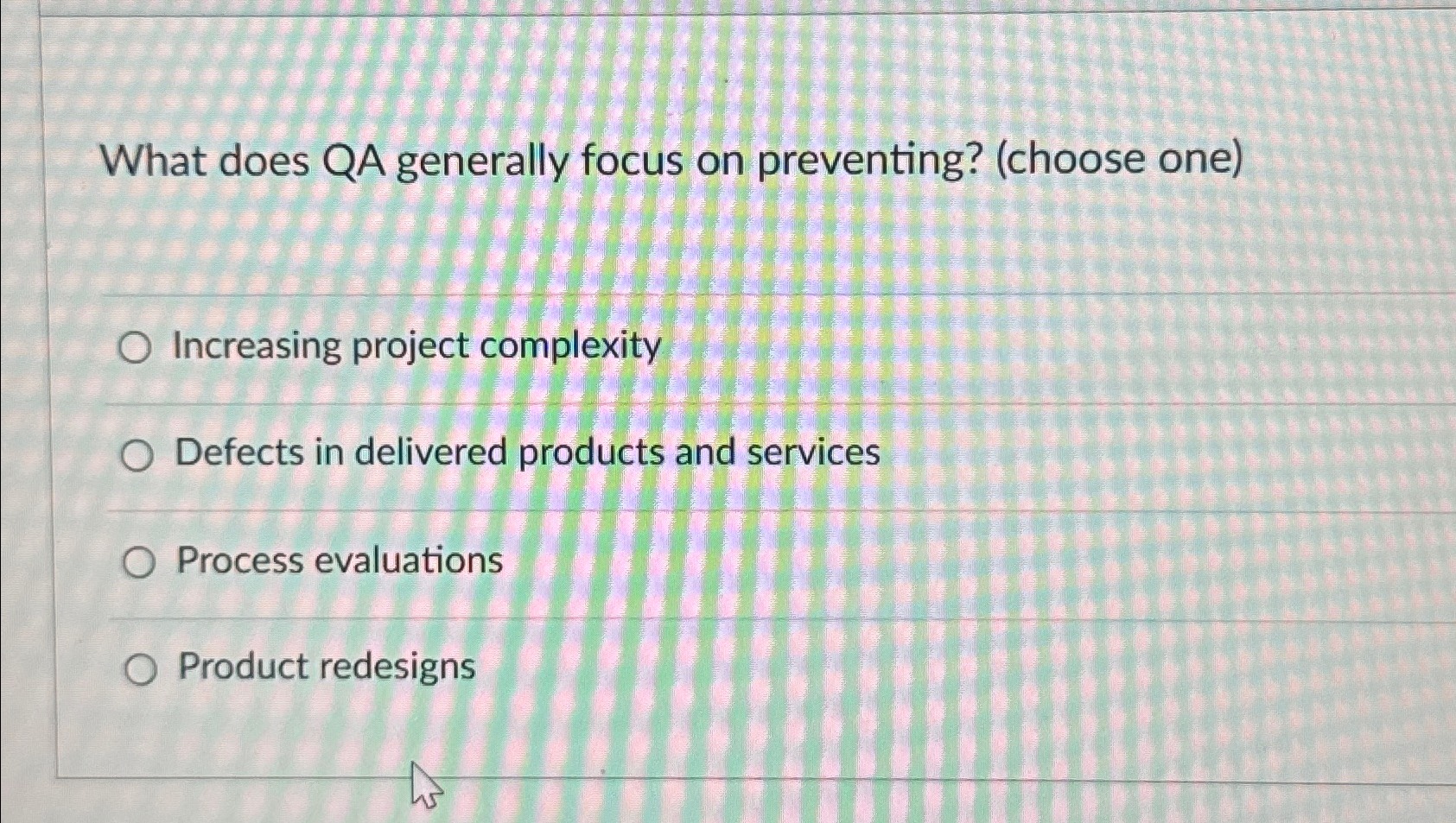 Solved What does QA generally focus on preventing? (choose | Chegg.com