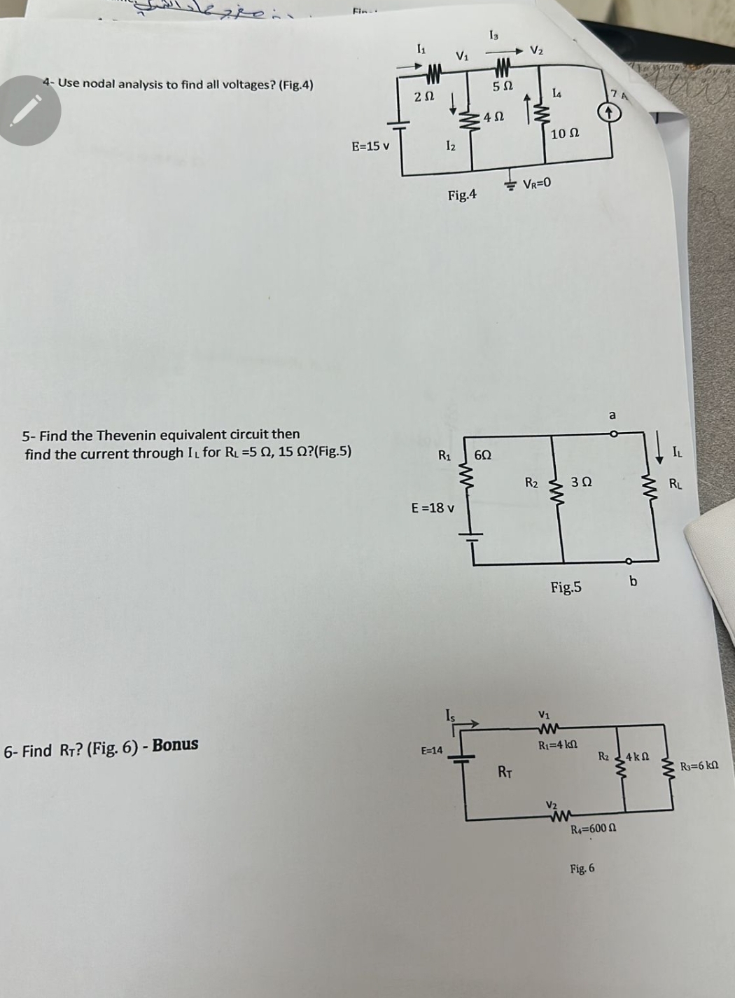 Solved 4- ﻿Use nodal analysis to find all voltages? | Chegg.com