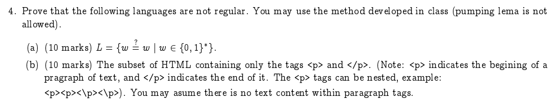 Solved Prove that the following languages are not regular. | Chegg.com
