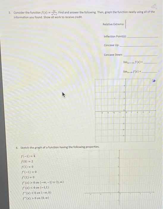 Solved 3. Consider the function f(x) = Find and answer the | Chegg.com